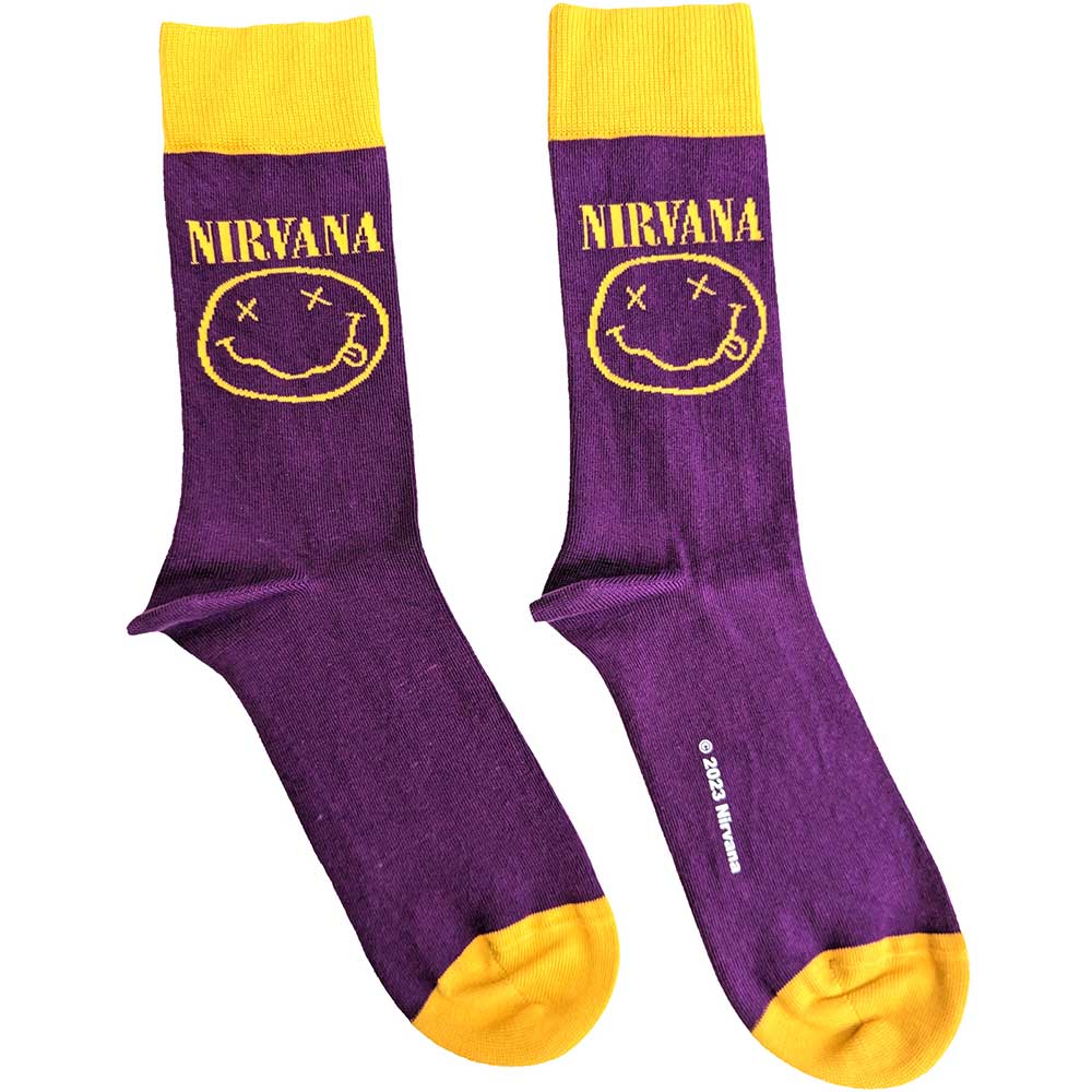 Nirvana "Yellow Happy Face" (socks, size 40-45) – Aftermath Music