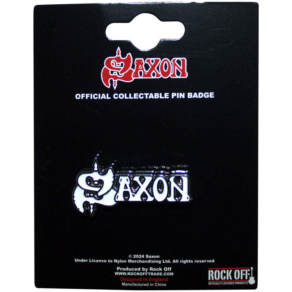 Saxon "White Logo" (pin) – Aftermath Music