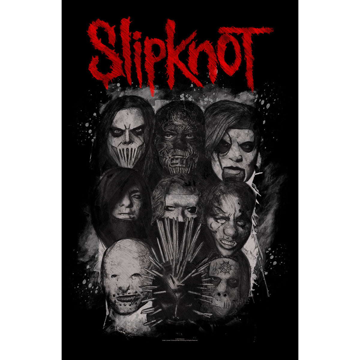 Slipknot "Masks" (textile poster) – Aftermath Music